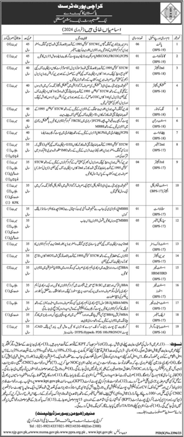 Karachi Port Trust KPT Jobs 2024 Application Form - Ideal Jobs Pk