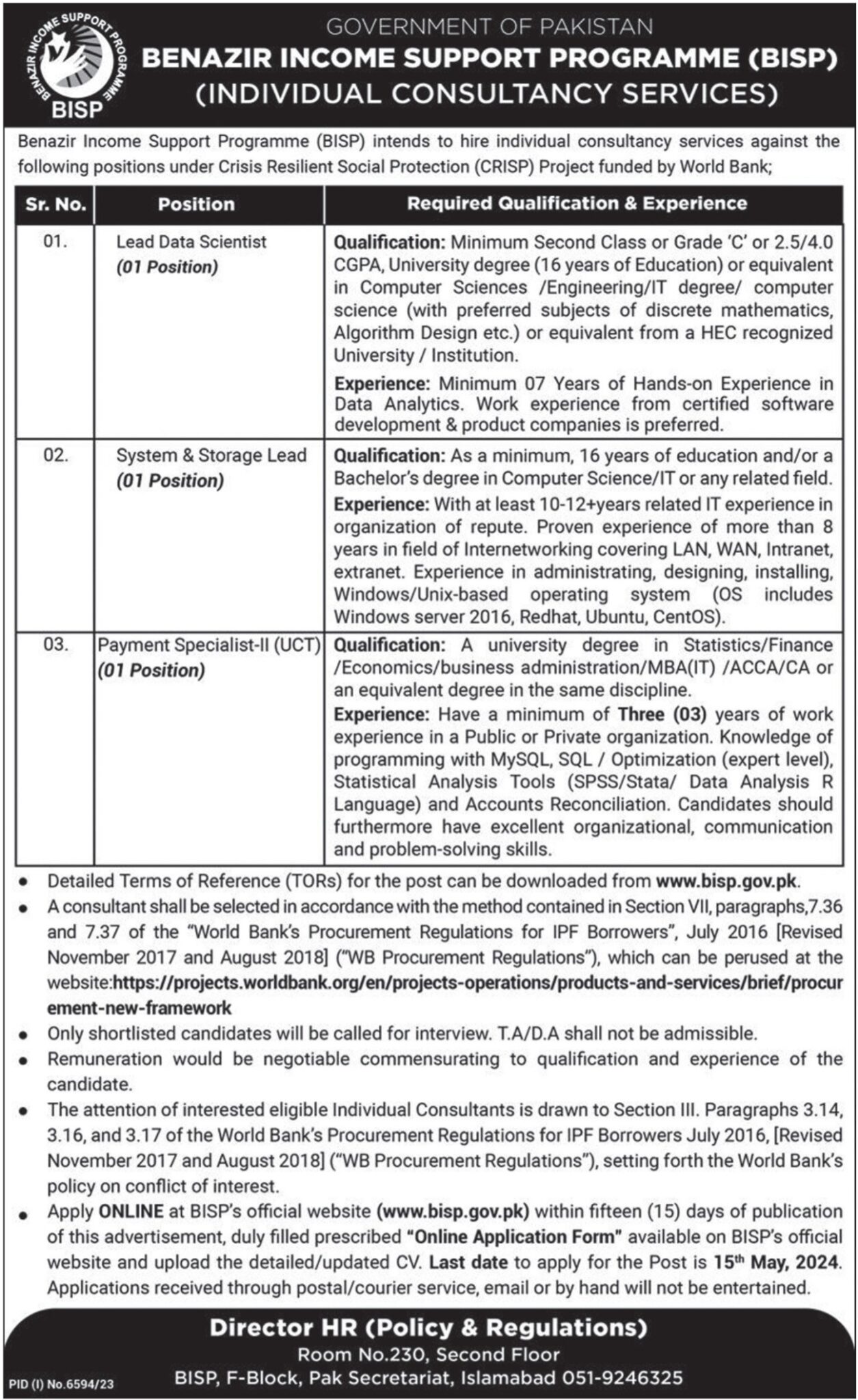 BISP Jobs 2024 Benazir Income Support Programme - Ideal Jobs Pk