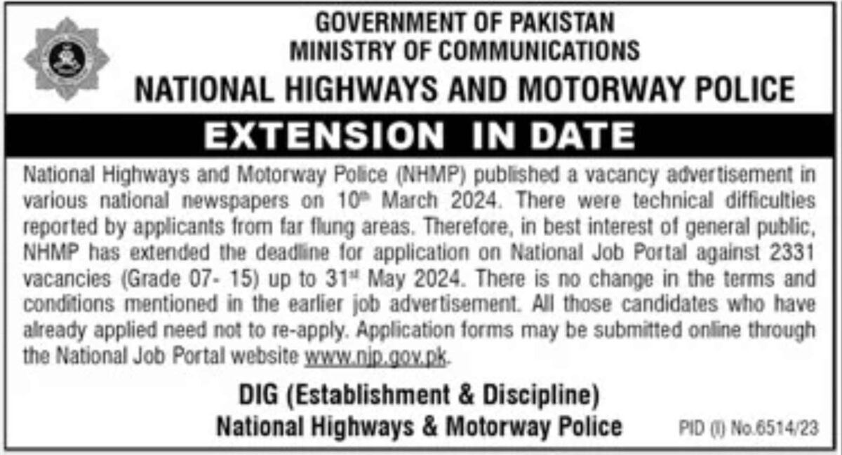 National Highway and Motorway Police Jobs April 2024 - Ideal Jobs Pk