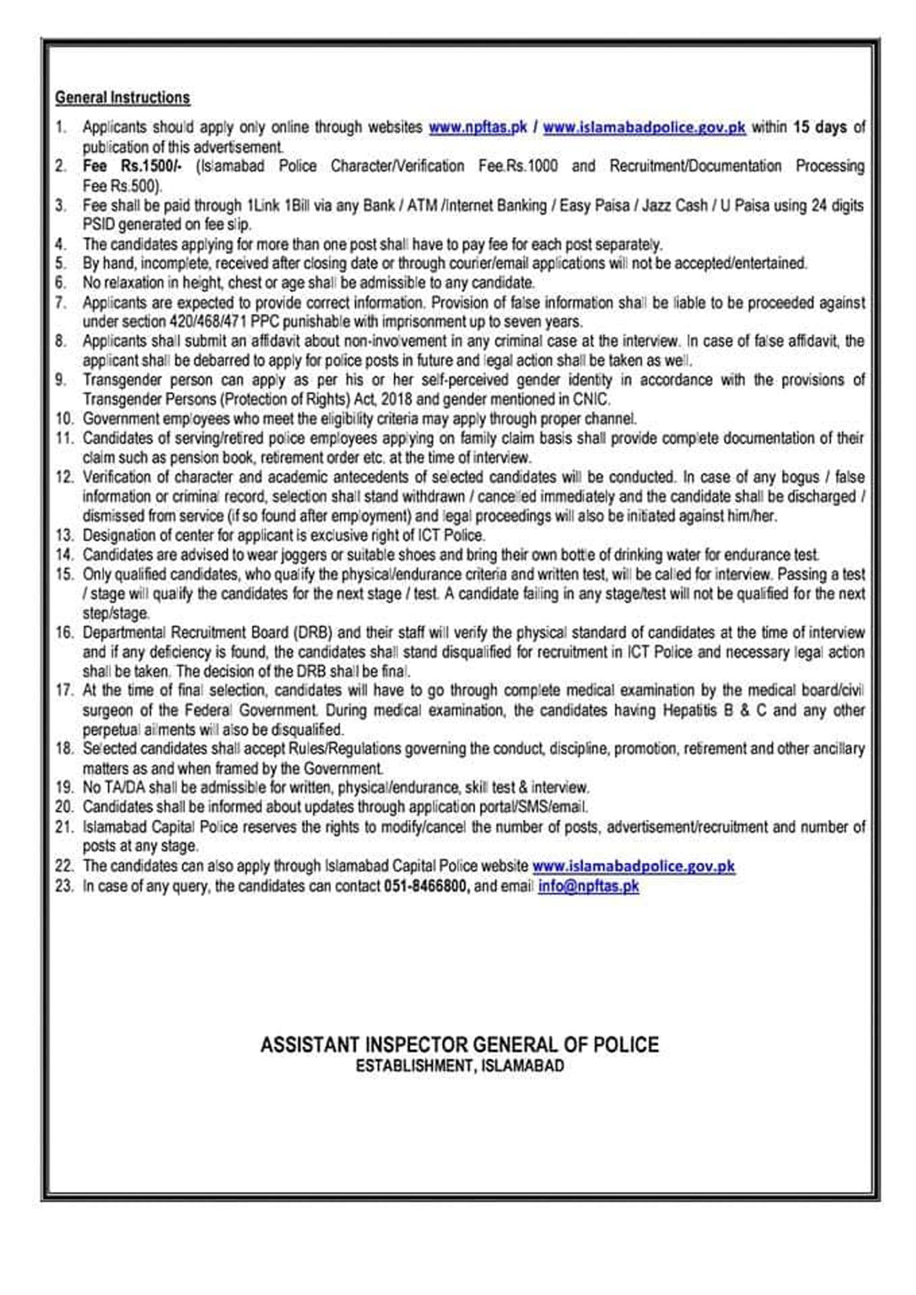Islamabad Police New Jobs 2024 Latest Advertisement - Ideal Jobs Pk